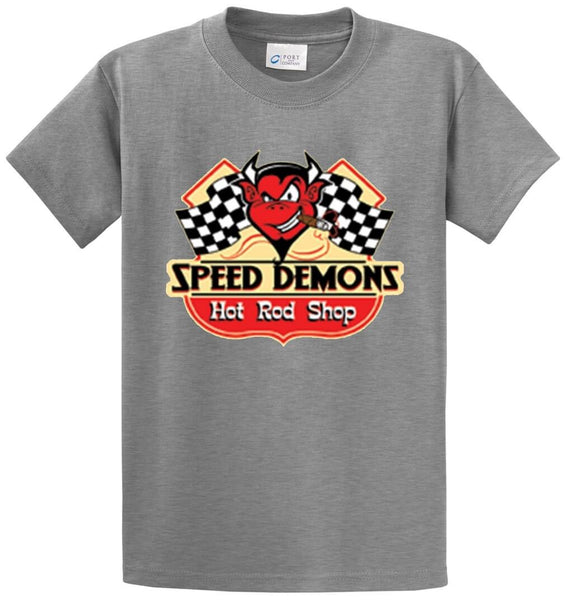 Speed Demons Hot Rod Shop Printed Tee Shirt | Big and Tall Mart